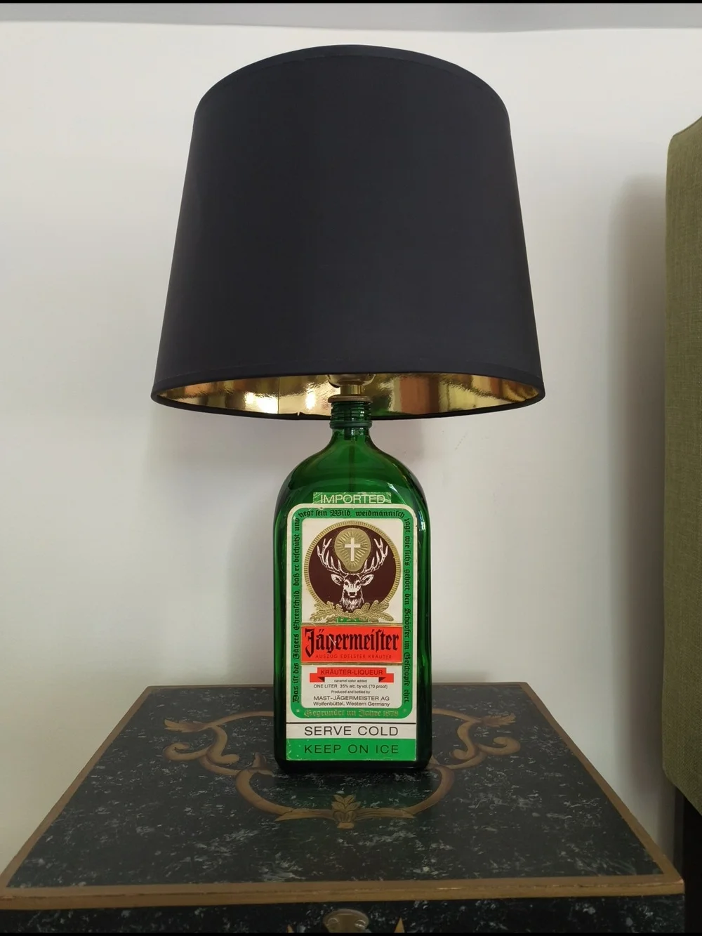 Jagermeister | Dining | Jagermeister Green Bottle Lamp With Black And ...